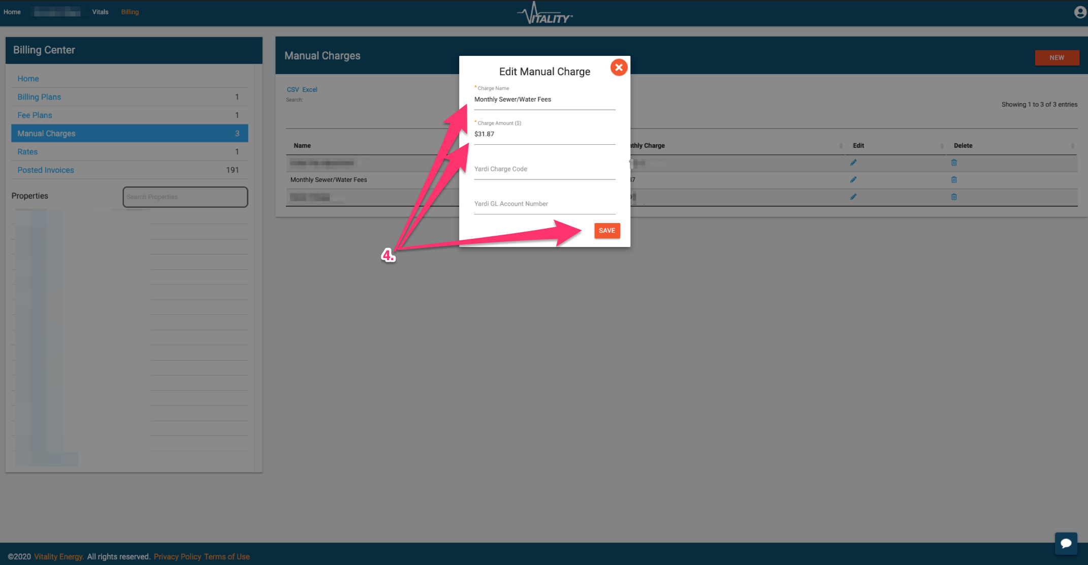 Create/ Edit Manual Charges